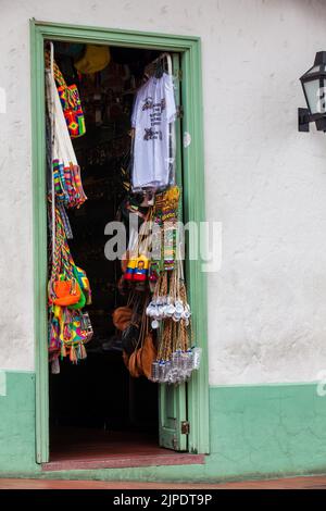 MEDELLIN, COLOMBIA - NOVEMBER, 2017: Souvenir store at the beautiful ...