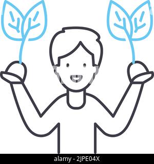 self actualization line icon, outline symbol, vector illustration ...