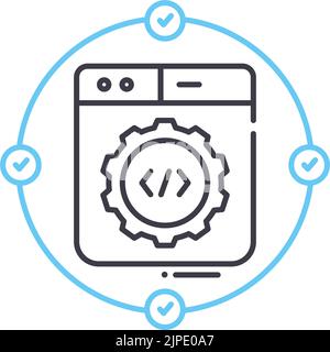 Infrastructure concept icon. Software development tools idea thin line ...