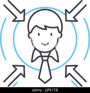 Business focus icon outline vector. Work goal. Team customer Stock ...