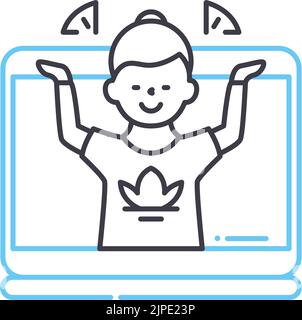 Emotional chat icon outline vector. Social review. Online help Stock ...