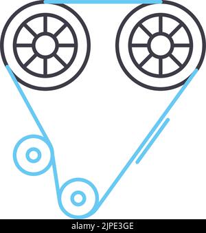 Timing belt icon vector. Flat icon isolated on the white background ...