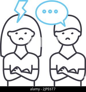 Quarrel vector line icon, linear concept, outline sign, symbol Stock Vector Image & Art - Alamy