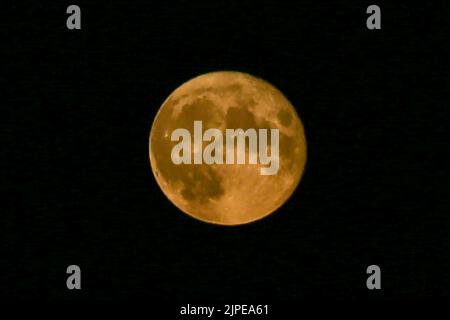 August's full Moon also know as the Sturgeon Moon Stock Photo - Alamy
