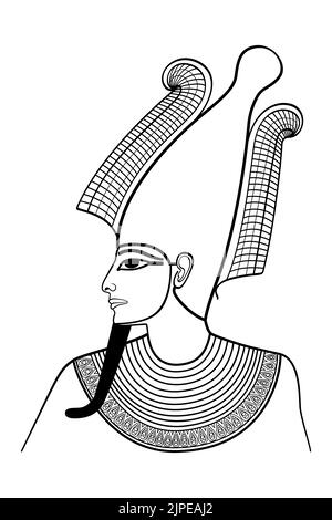 Osiris, portrait of the god of afterlife, dead and resurrection in ...