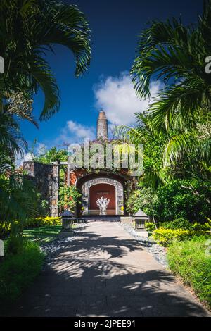 The Rhumerie Chamarel main entry, Mauritius Stock Photo - Alamy