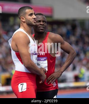 Adam Gemili of England competing in the men’s 200m heats at ...