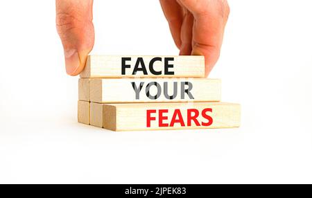 Face your fears and support symbol. Concept words Face your fears on ...