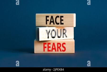 Face your fears and support symbol. Concept words Face your fears on ...