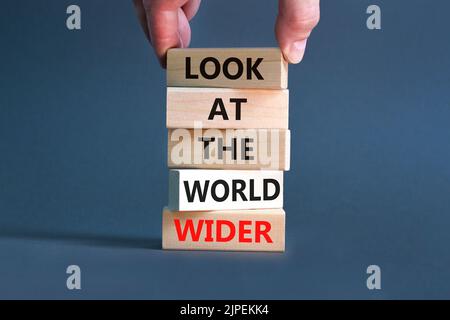 Look at the world wider symbol. Concept words Look at the world wider ...