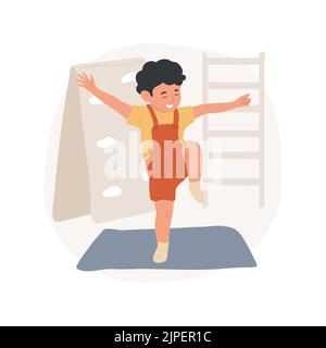 Balancing on one foot isolated cartoon vector illustration Stock Vector ...