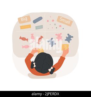 Comparing and counting objects isolated cartoon vector illustration ...