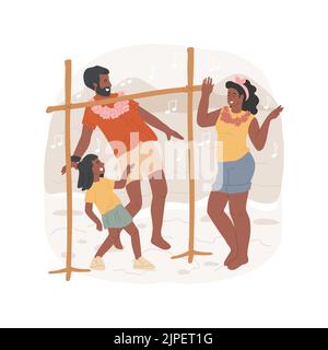 Limbo isolated cartoon vector illustration. Children playing limbo game ...