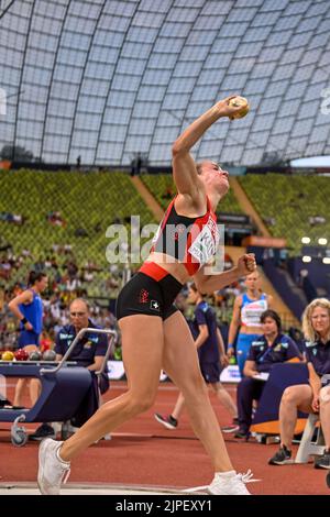 Annik Kalin of Switzerland competing in the women’s long jump final at ...