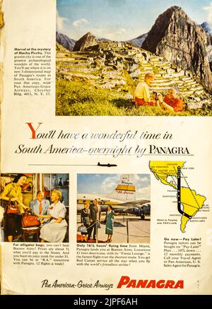 Pan American airways advertisement placed inside a NatGeo magazine ...