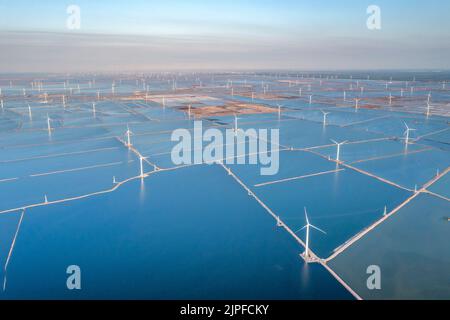 BINZHOU, CHINA - AUGUST 17, 2022 - A colorful view of the Chaohe River ...