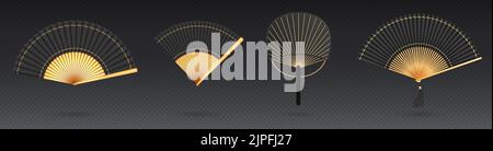 Set of realistic hand fans png isolated on transparent background ...