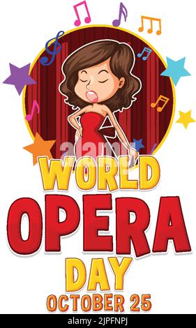 World Opera Day Banner Concept Vector illustration Stock Vector Image ...