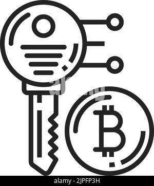 Private key cryptography icon. Monochrome simple sign from blockchain ...