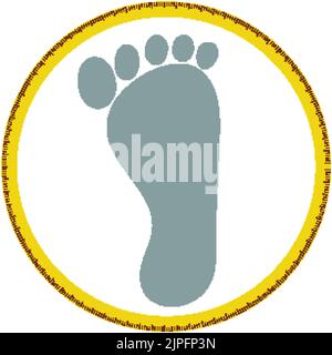 Foot symbol with tape measure illustration Stock Vector Image & Art - Alamy