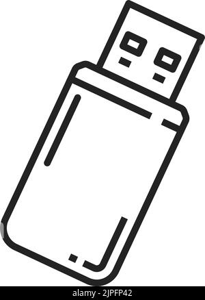 USB flash drive empty outline. Simple flat design for websites and apps ...