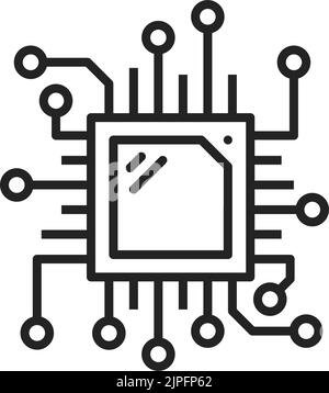 Digital e sim chip motherboard digital chip. Modern icon. White ...