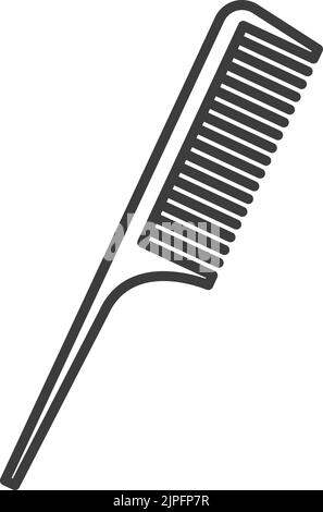 Black plastic comb for styling and combing hair isolated on white ...