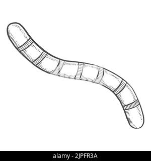 fishing lure isolated doodle hand drawn sketch with outline style ...