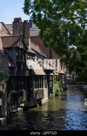 Medieval houses near Bonifacius Bridge Bruges Belgium Stock Photo - Alamy
