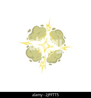 Exploding bomb, atomic explode effect and comic explosions smoke clouds. Destruction explosion ...
