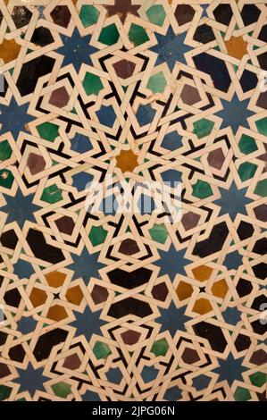 Ornamental medieval ceramic tiles of walls in Nasrid Palaces in the ...