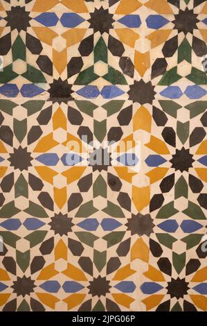 Ornamental medieval ceramic tiles of walls in Nasrid Palaces in the ...