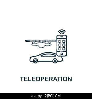 Teleoperation icon. Simple line element symbol for templates, web ...