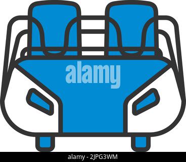 Roller Coaster Cart Icon. Editable Bold Outline With Color Fill Design ...