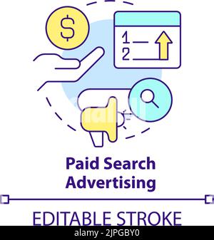 paid search advertising line icon vector illustration Stock Vector ...