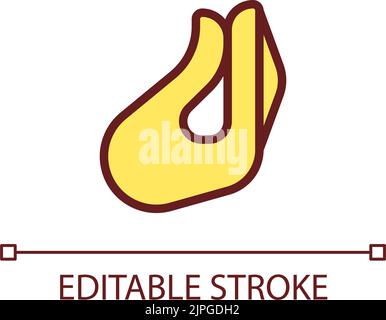 Italian hand gesture pixel perfect white linear icon for dark theme ...