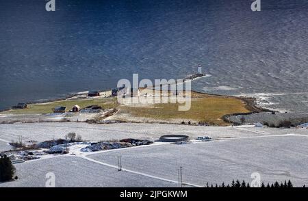 Høgsteinen Lighthouse on Godøy, Sunnmøre, Møre og Romsdal, Norway Stock ...