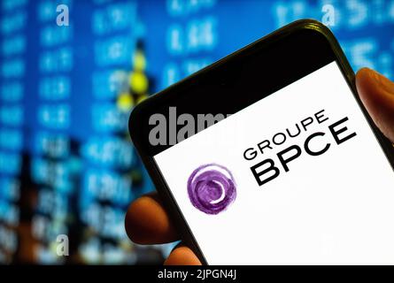 In this photo illustration, the Groupe BPCE logo is displayed on a ...