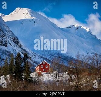 The magnificent Hjørundfjord in between the Sunnmøre Alps, Møre og ...