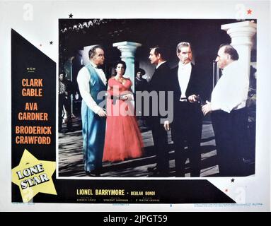 CLARK GABLE AVA GARDNER and BRODERICK CRAWFORD on set candid during filming of LONE STAR 1952 ...