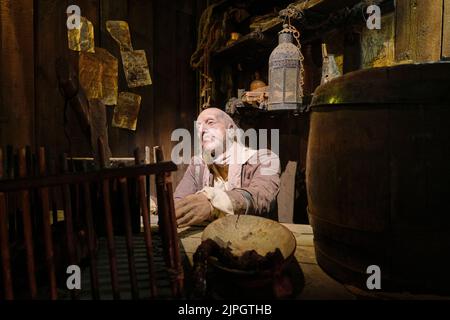 The "Rat Man" at his desk, a long serving prisoner. At the Clink Prison ...