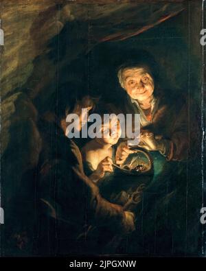 Peter Paul Rubens;Old woman with boy with candles.c.1616.Peter Paul ...