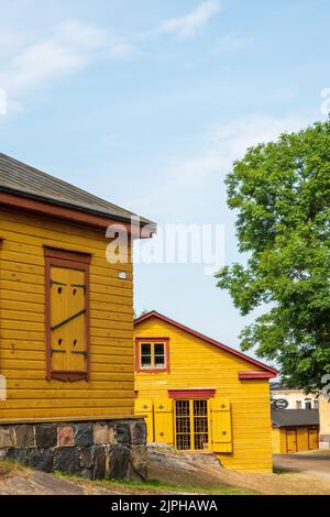 Suomenlinna Traditional wooden painted buildings Stock Photo - Alamy