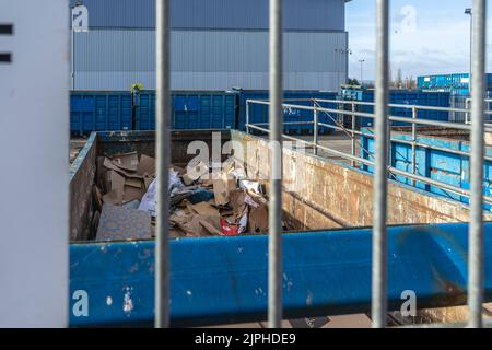 A steel fence in the dump site Stock Photo - Alamy