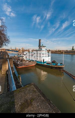 Oregon Maritime Museum aboard sternwheeler Portland on Willamette River ...