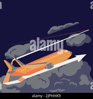 Plane Taking Off Leaving Arrow Behind And Presenting Important Message ...