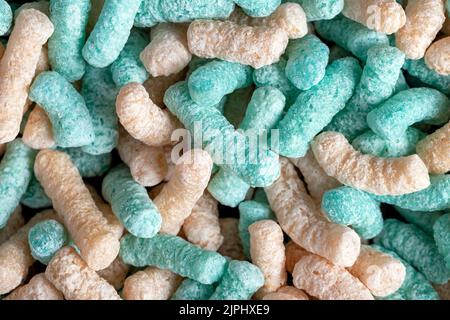 Colorful corn sticks for a quick breakfast, corn flour ingredients for ...