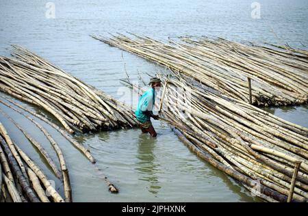 Floating bamboo market In Bangladesh Stock Photo - Alamy