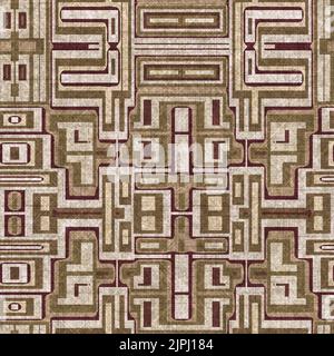 Sepia brown geometric canvas effect seamless texture. Material geo ...