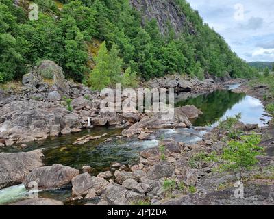 An aerial shot of Tommerenna Lumber Slide in Norway Stock Photo - Alamy